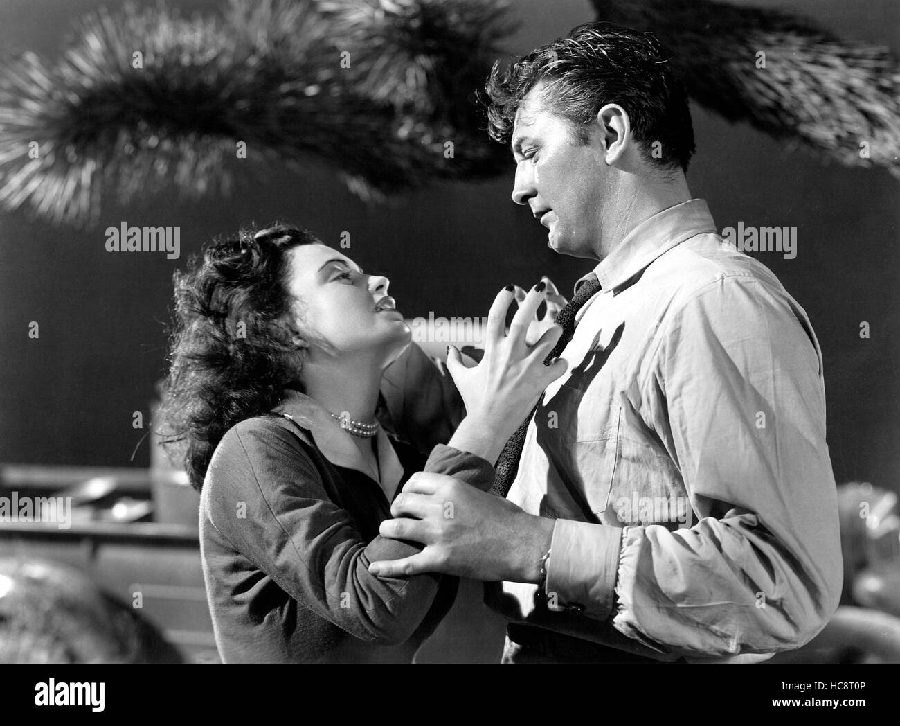 Wo wohnt Gefahr, Faith Domergue, Robert Mitchum, 1950 Stockfotografie ...