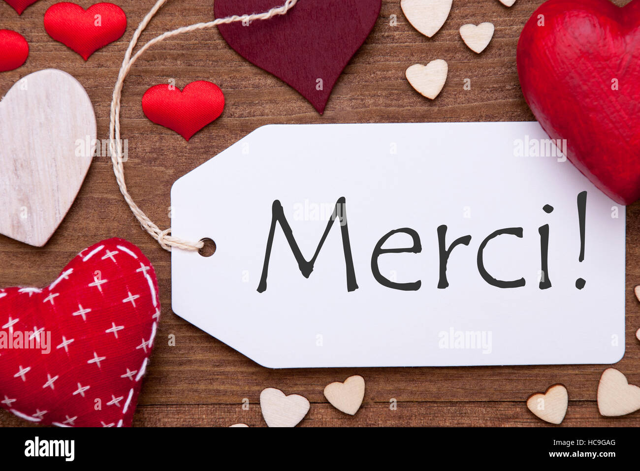 Label french text merci means -Fotos und -Bildmaterial in hoher ...