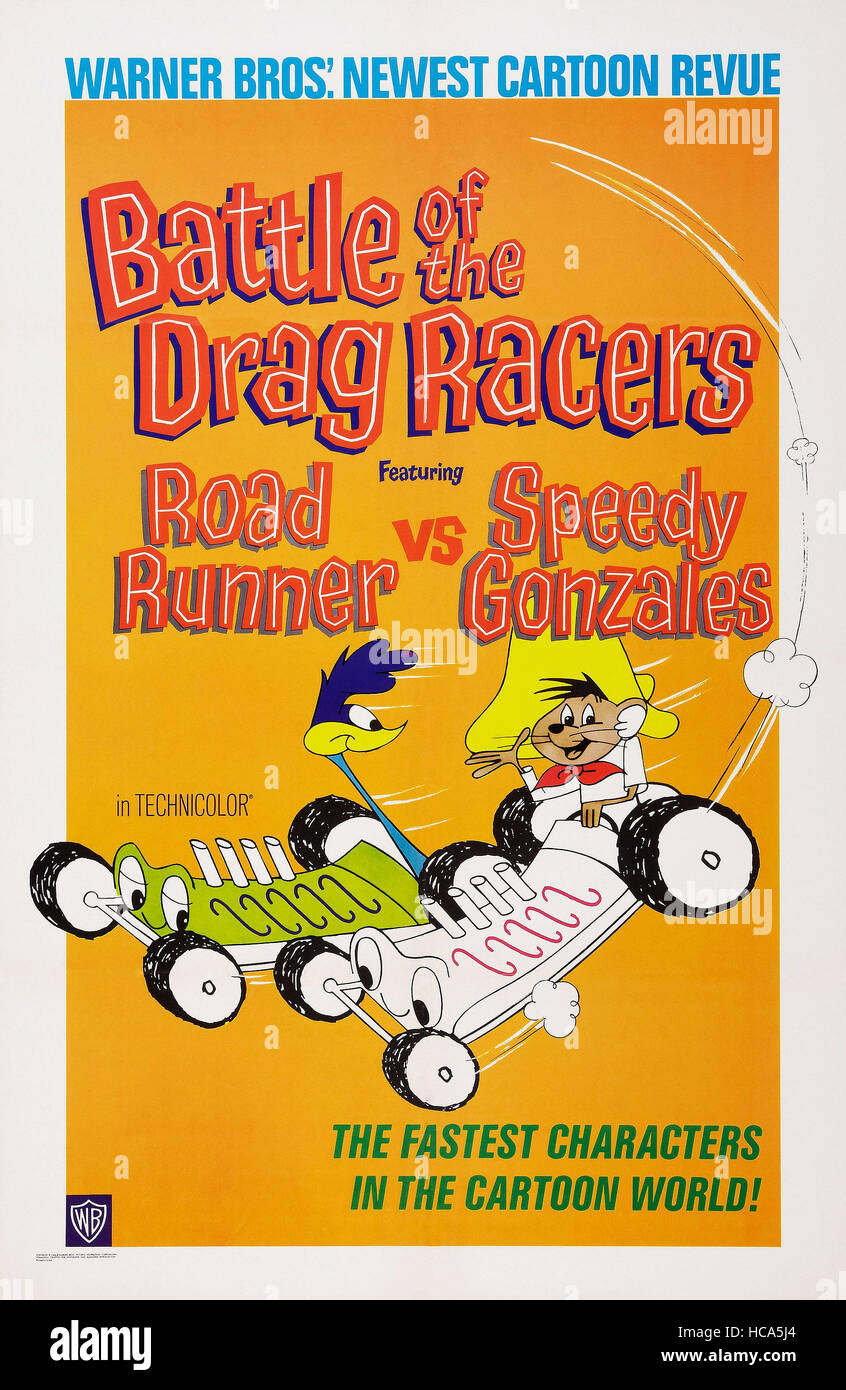 Schlacht von DRAG Racer, l-r: Road Runner, Speedy Gonzales, 1964 ...