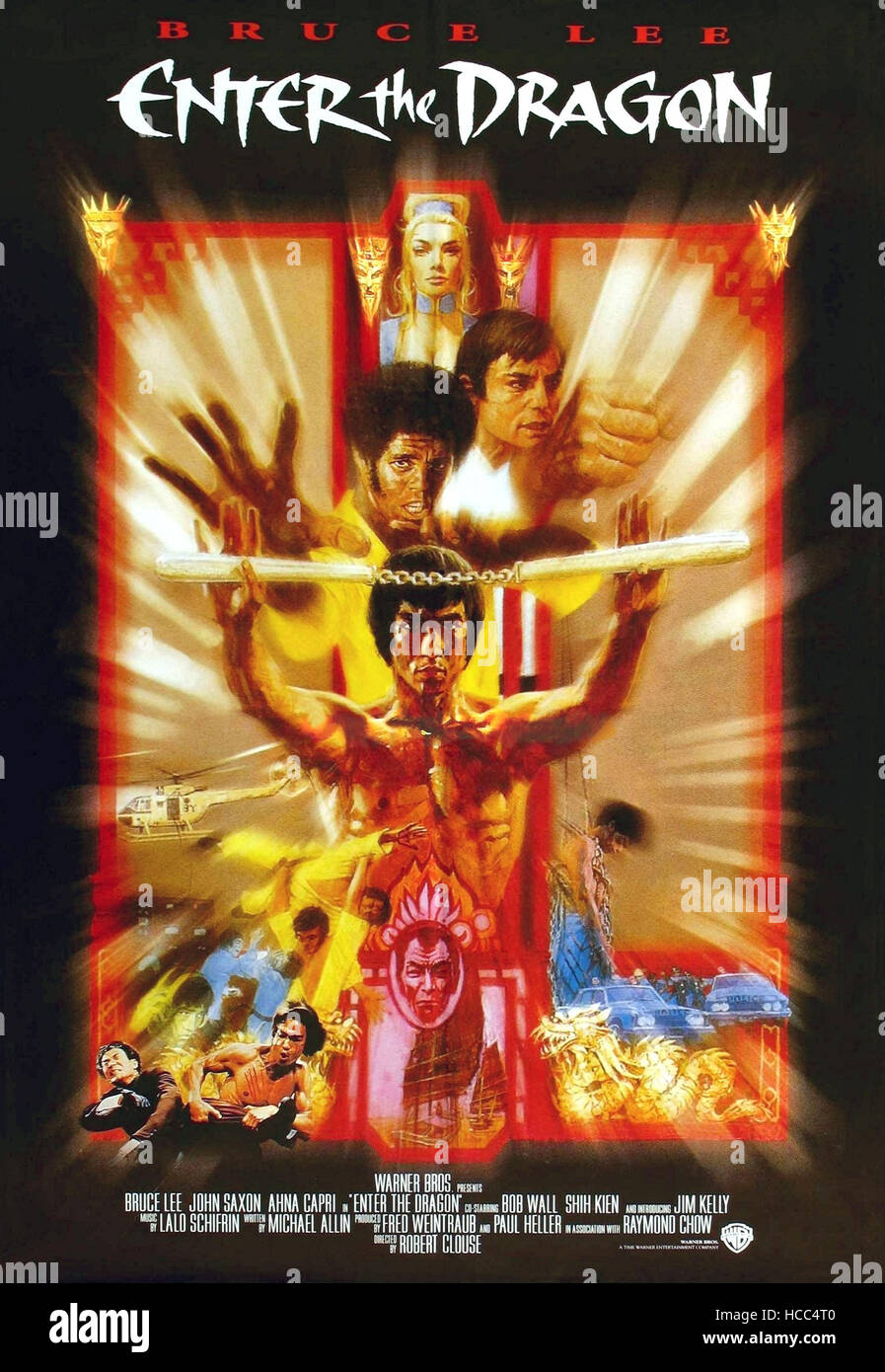 ENTER THE DRAGON, von oben: Ahna Capri, John Saxon, Jim Kelly, Bruce ...