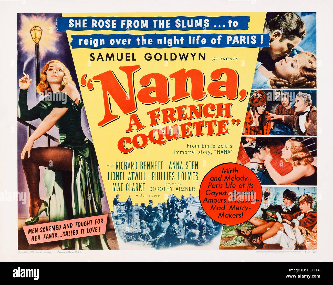 NANA (aka NANA, A Französisch KOKETT, Re-release Titel), US-Plakatkunst, Links: Anna Sten, 1934 ...