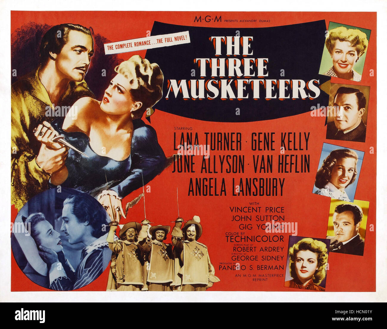 DIE drei Musketiere (rechts, von oben): Lana Turner, Gene Kelly, June ...