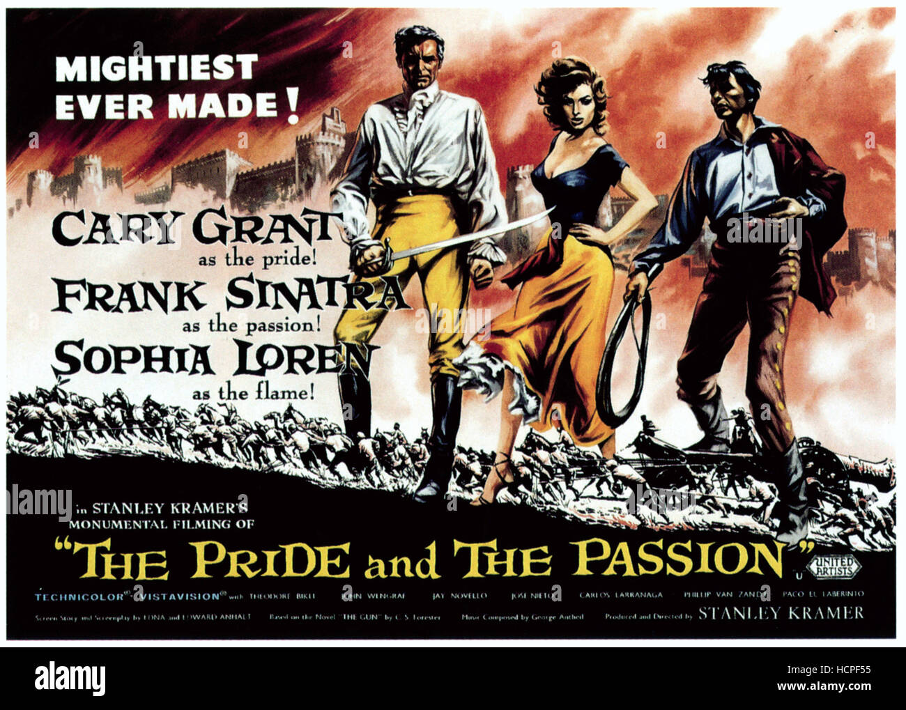 DER Stolz und die Leidenschaft, von links: Cary Grant, Sophia Loren ...