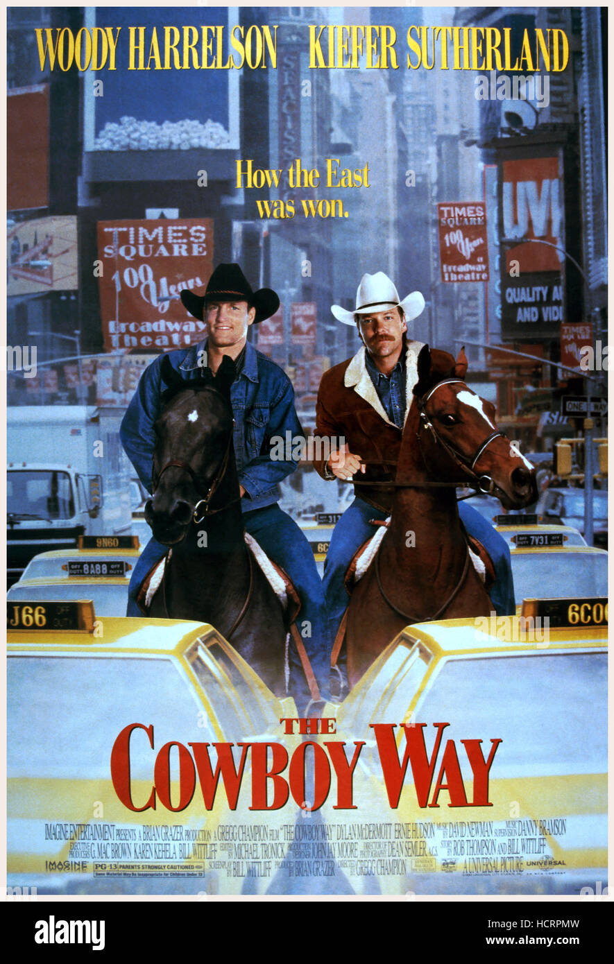 DER COWBOY WAY, US-Poster, von links: Woody Harrelson, Kiefer ...