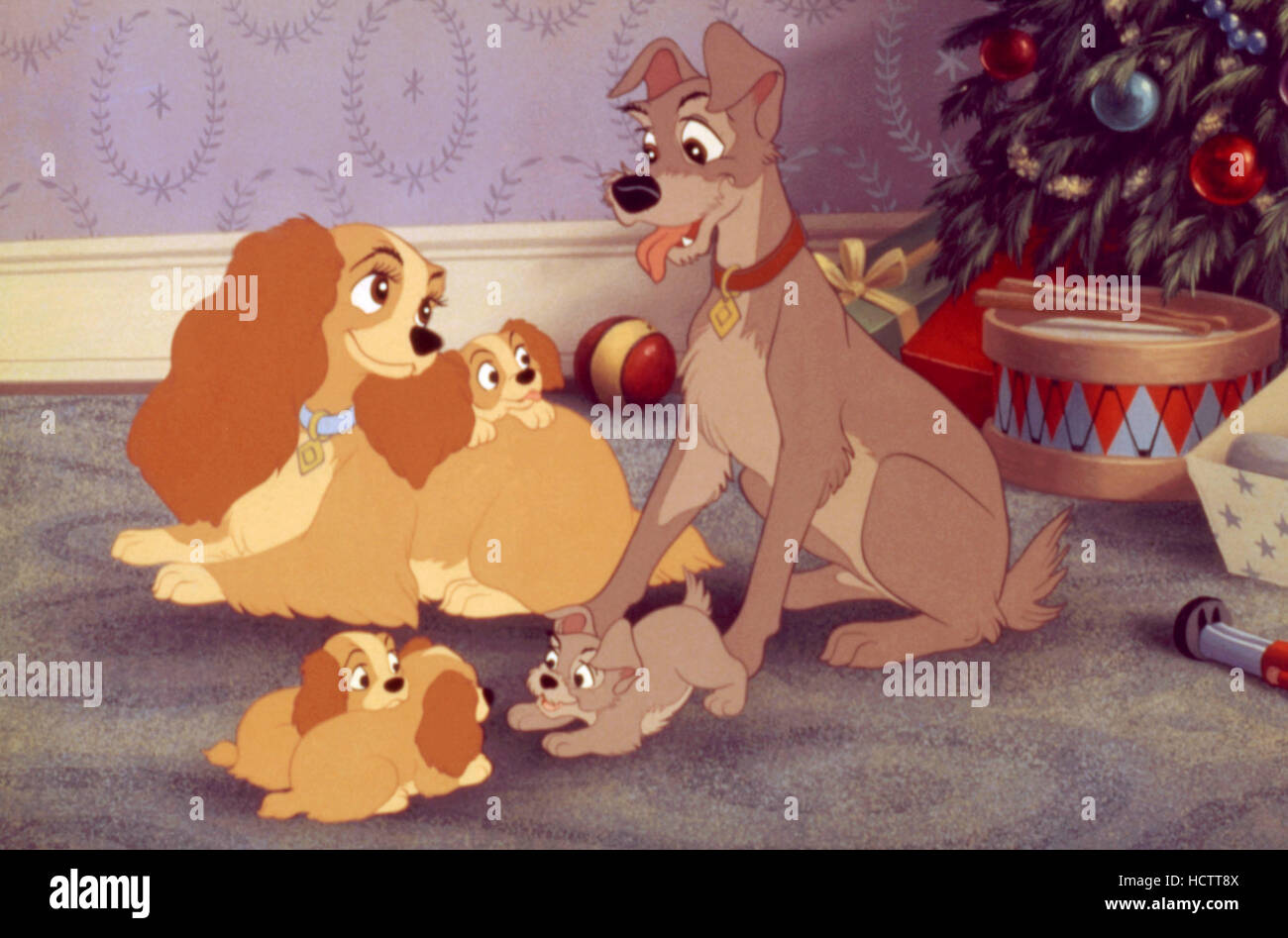 LADY und der TRAMP, Lady, Tramp mit Welpen, 1955, (c) Walt Disney ...