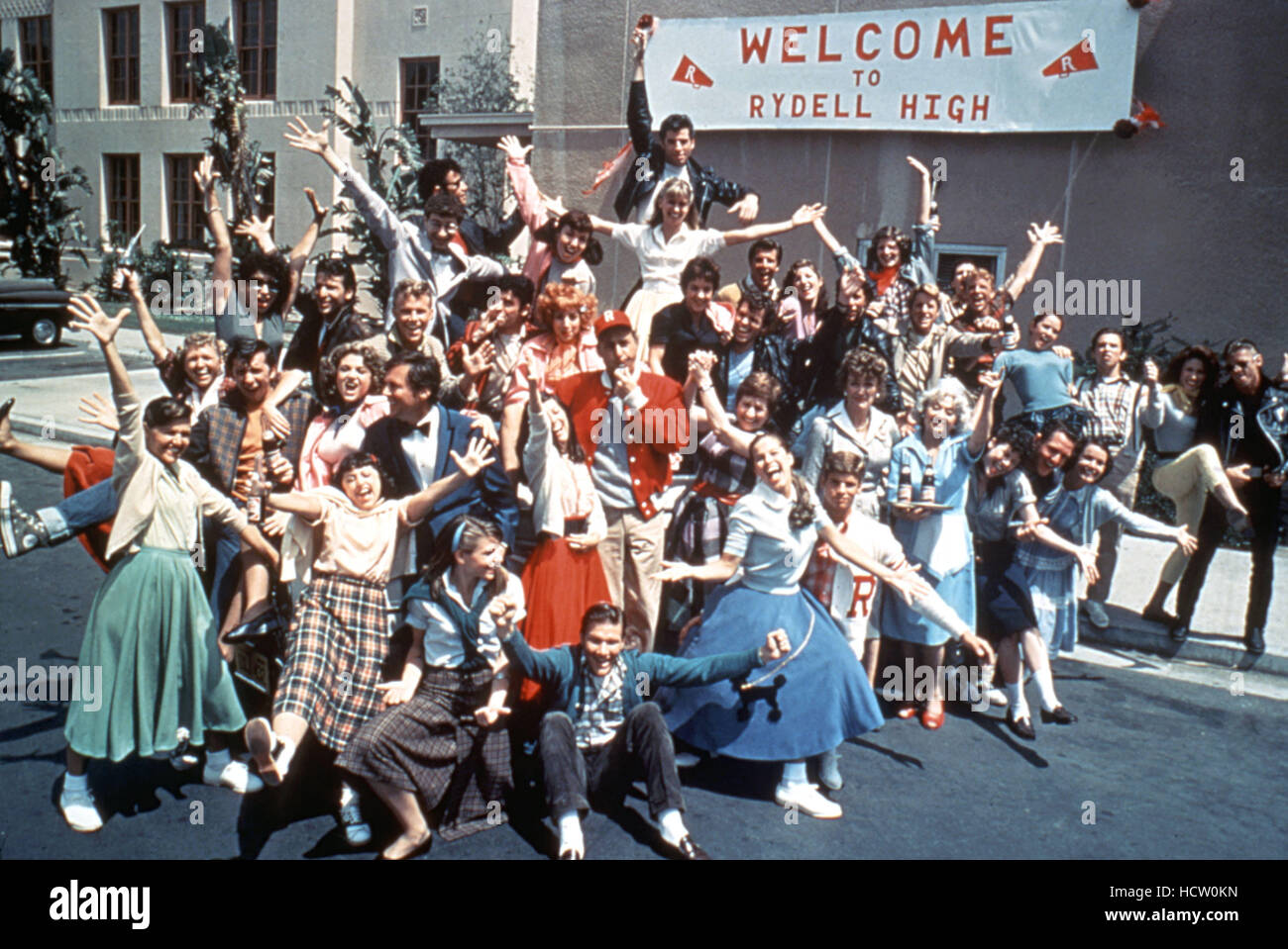 Fett, (oben): John Travolta, Olivia Newton-John, (obere Reihe l-R ...