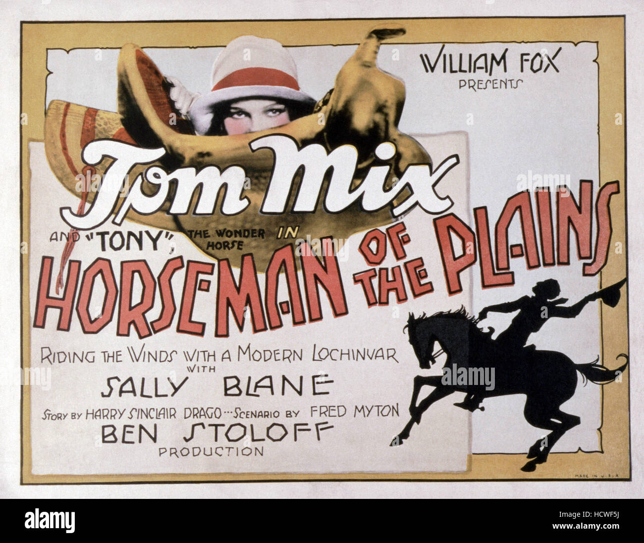 DER Reiter von THE PLAINS, Sally Blane (oben), Tom Mix, 1928, TM ...