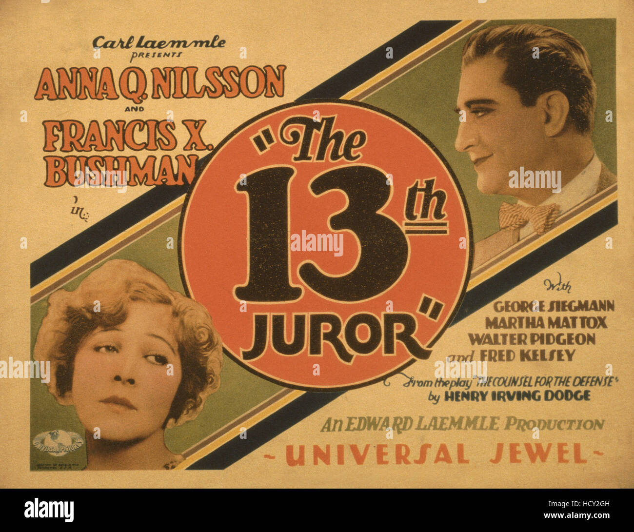 DER dreizehnte JUROR, (aka THE 13TH JUROR), US-Plakat, von links ...