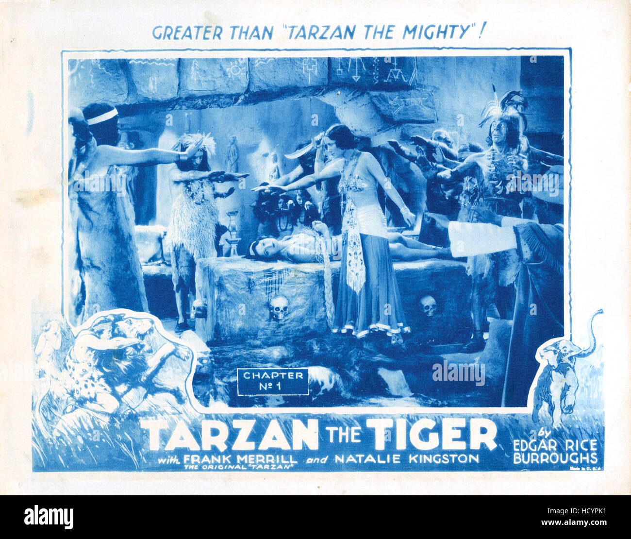 TARZAN der TIGER, US Lobbycard, von links: Natalie Kingston, Kithnou ...