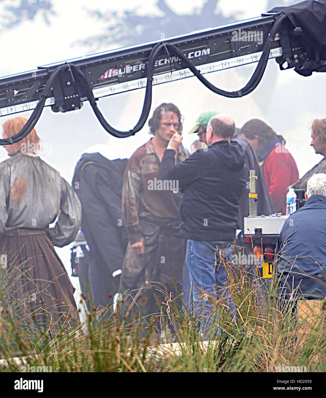Sam Heughan und Darsteller Filme Schlacht von Culloden Szenen für ...