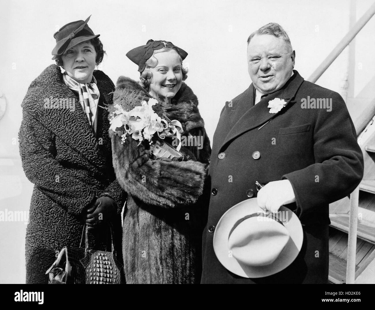 Sonja Henie und ihren Eltern, Hans Wilhelm Henie und Selma Lochman ...