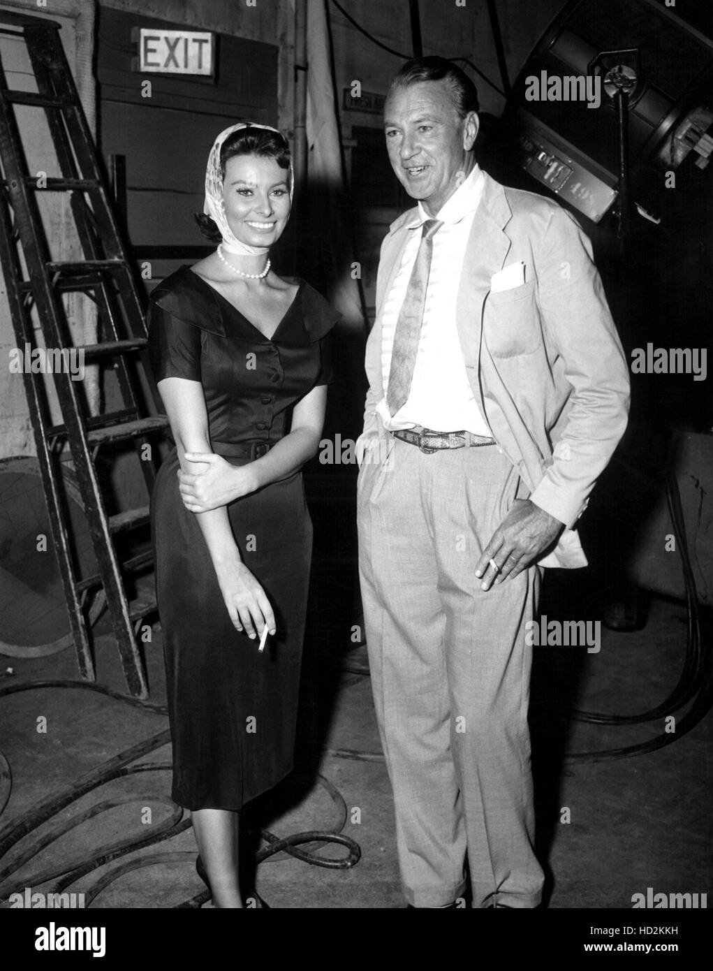 Hausboot, Sophia Loren von Gary Cooper besucht am Set, 1958 ...