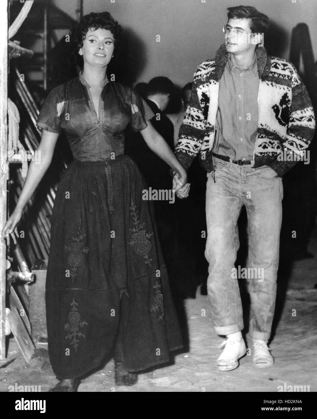 Sophia Loren, die von Anthony Perkins, wer das Böse Alter, 1957 ...