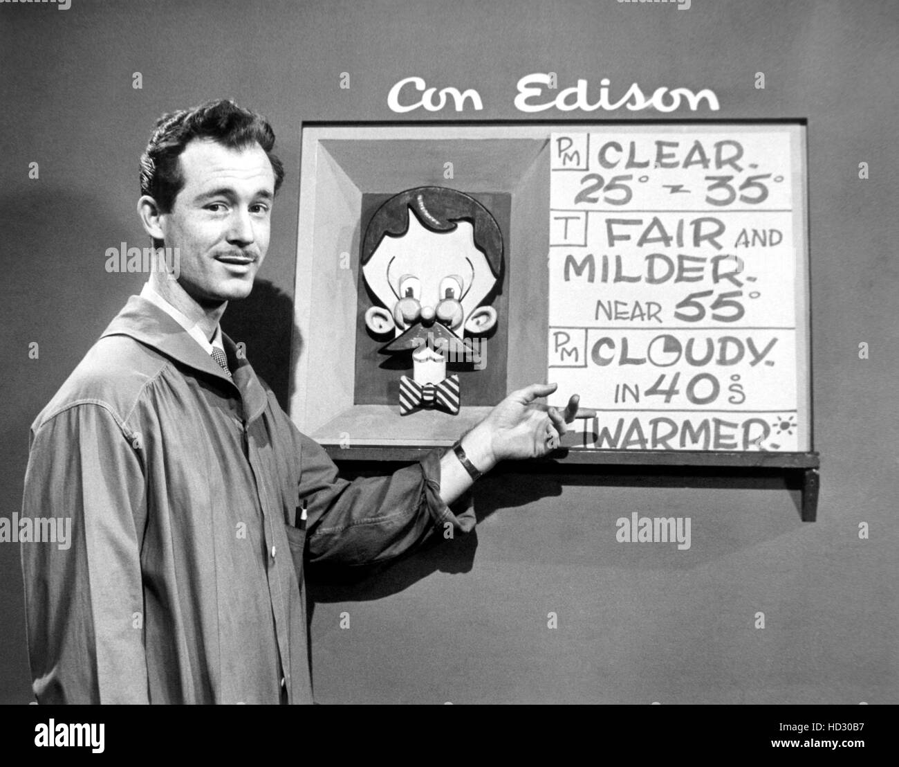 Weather forecaster tv Schwarzweiß-Stockfotos und -bilder - Alamy