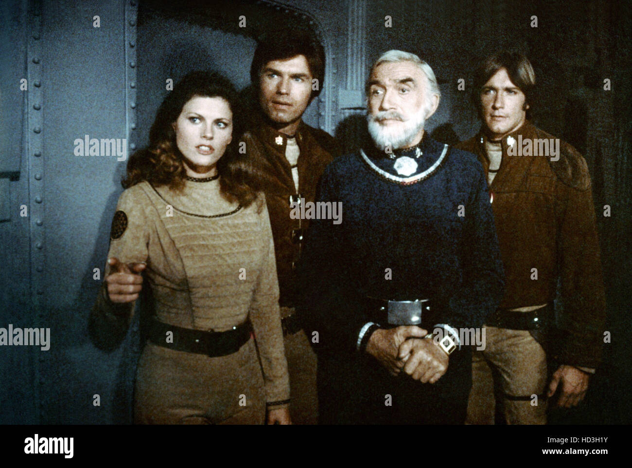 GALACTICA 1980 (v.l.): Robyn Douglass, Kent McCord, Lorne Greene, Barry ...