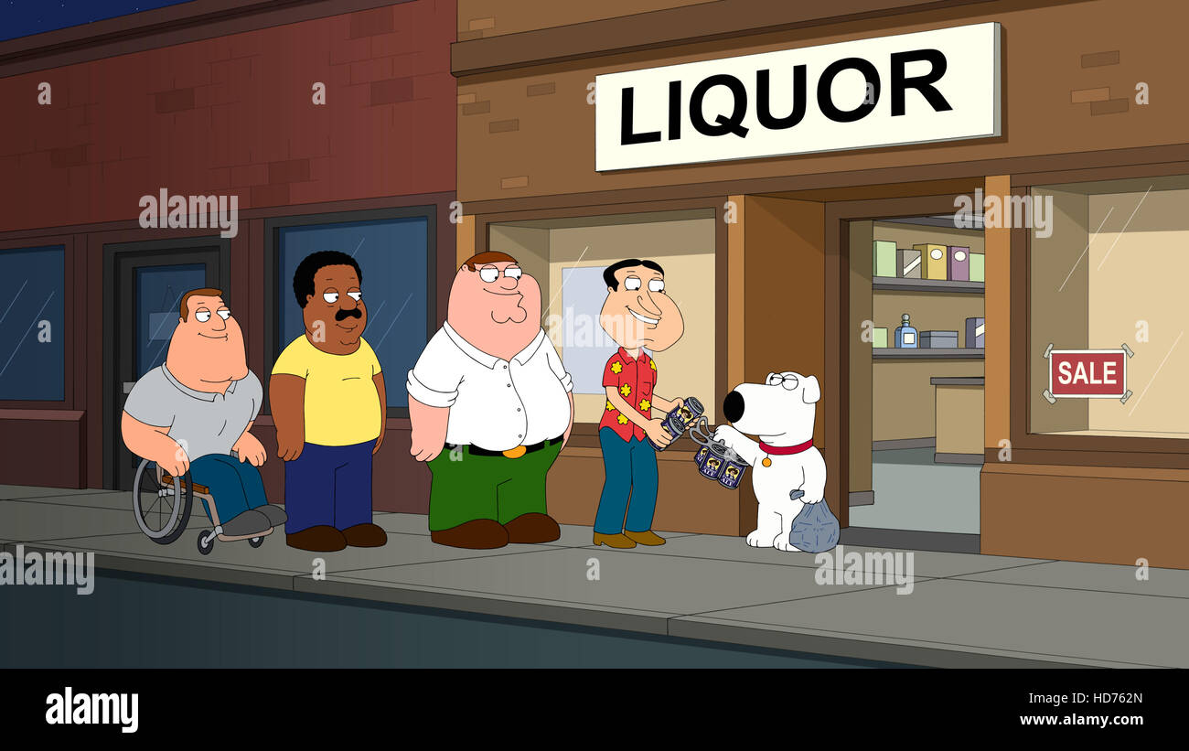 FAMILY GUY (v.l.): Joe Swanson, Cleveland Brown, Peter Griffin, Glen ...