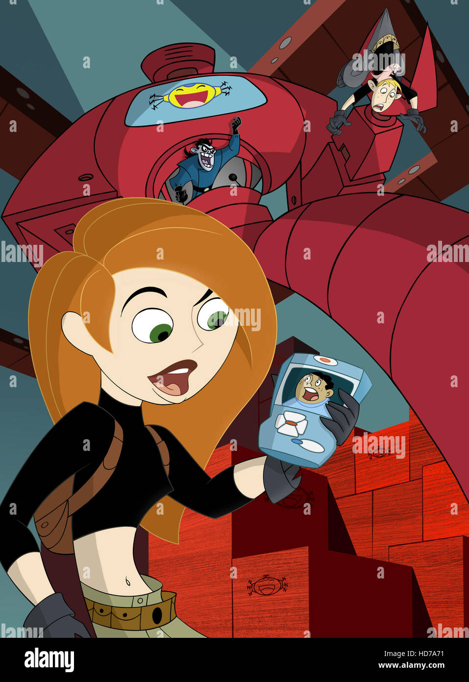 KIM POSSIBLE, (im Uhrzeigersinn von oben rechts): Rufus, Ron Stoppable ...