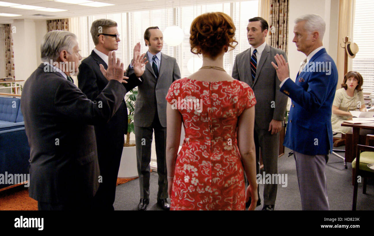 MAD MEN (v.l.n.r.): Robert Morse, Harry Hamlin, Vincent Kartheiser ...