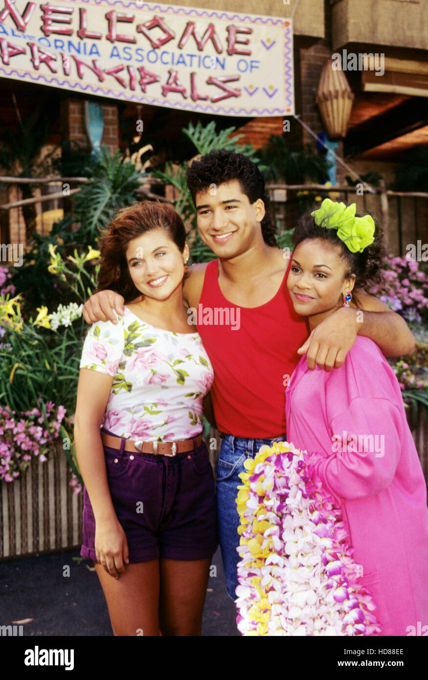 SAVED BY THE BELL: HAWAIIAN STYLE, Tiffani-Amber Thiessen, Mario Lopez, Lark Voorhies, 1992, (c ...