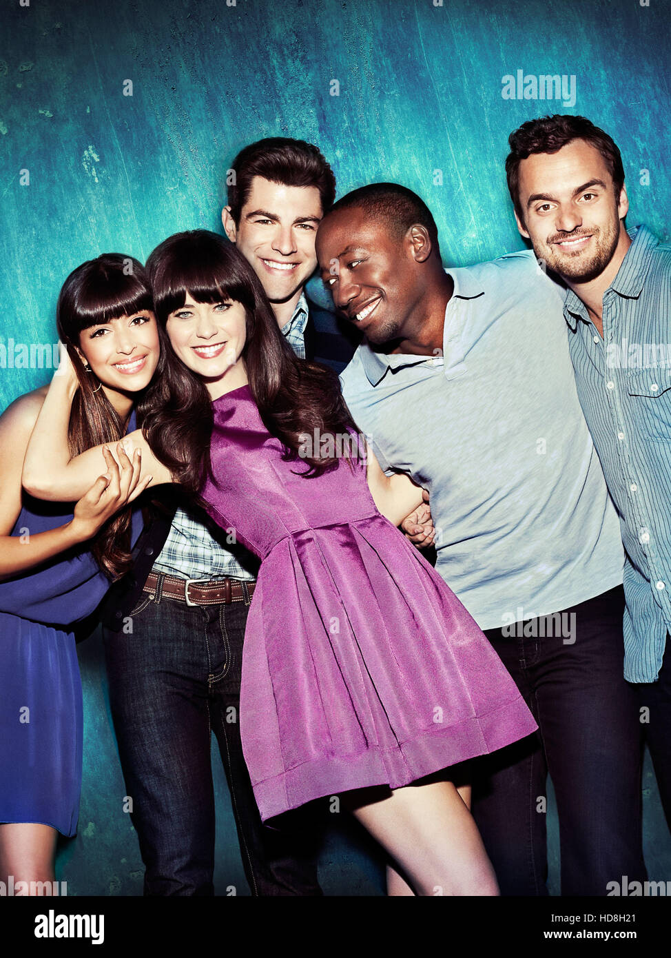 NEUE Mädchen (v.l.): Hannah Simone, Zooey Deschanel, Max Greenfield, Lamorne Morris, Jake ...