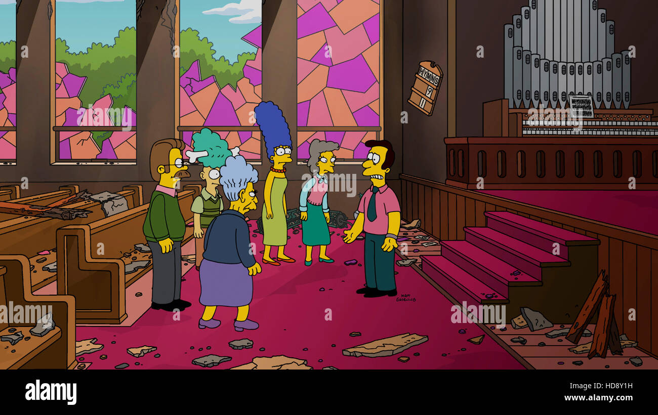 DIE SIMPSONS (v.l.): Sideshow Mel, Agnes Skinner, Marge Simpson, Helen ...