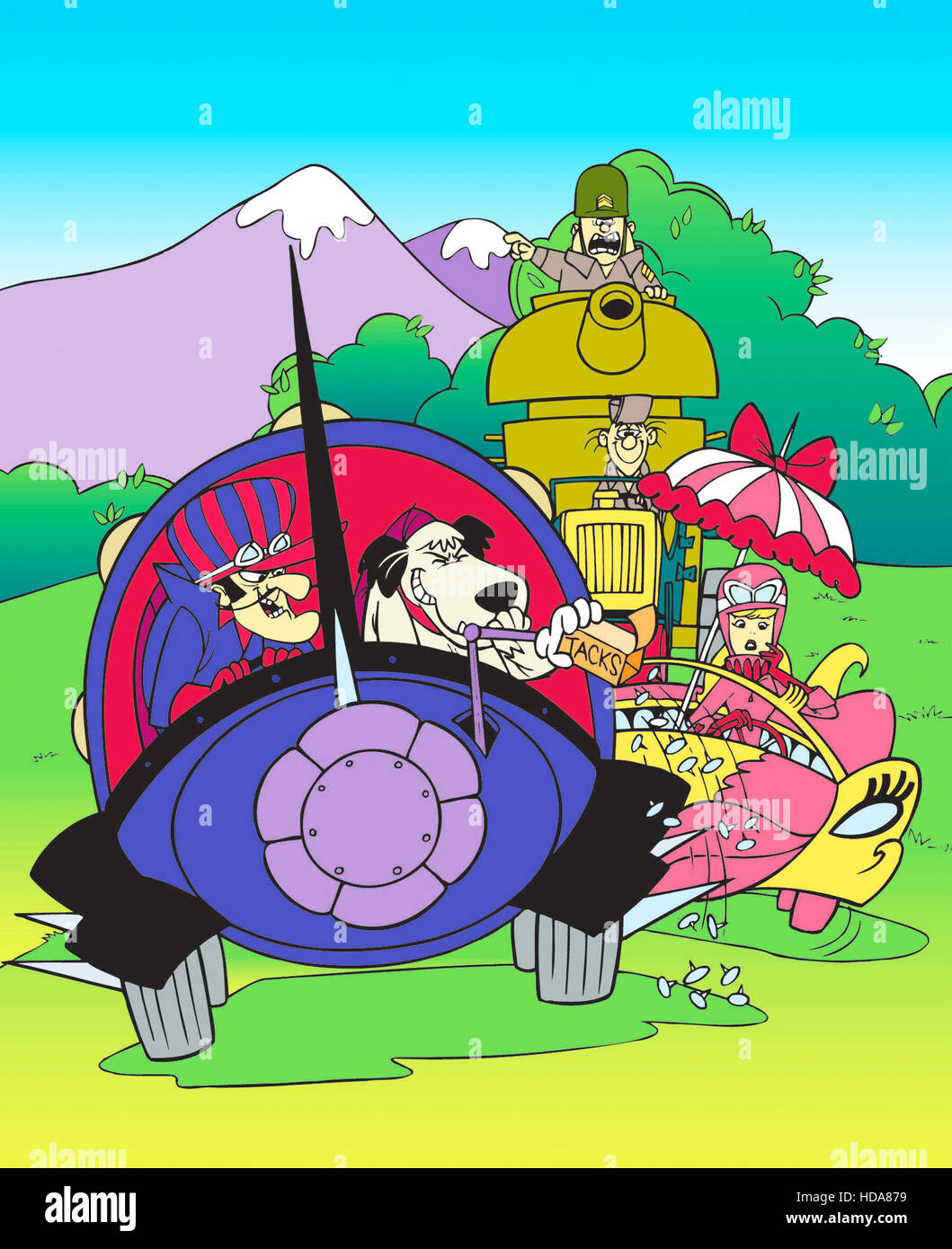 WACKY RACES, Dick Dastardly, Muttley, Sgt. Blast, Pvt. kleinlaut ...