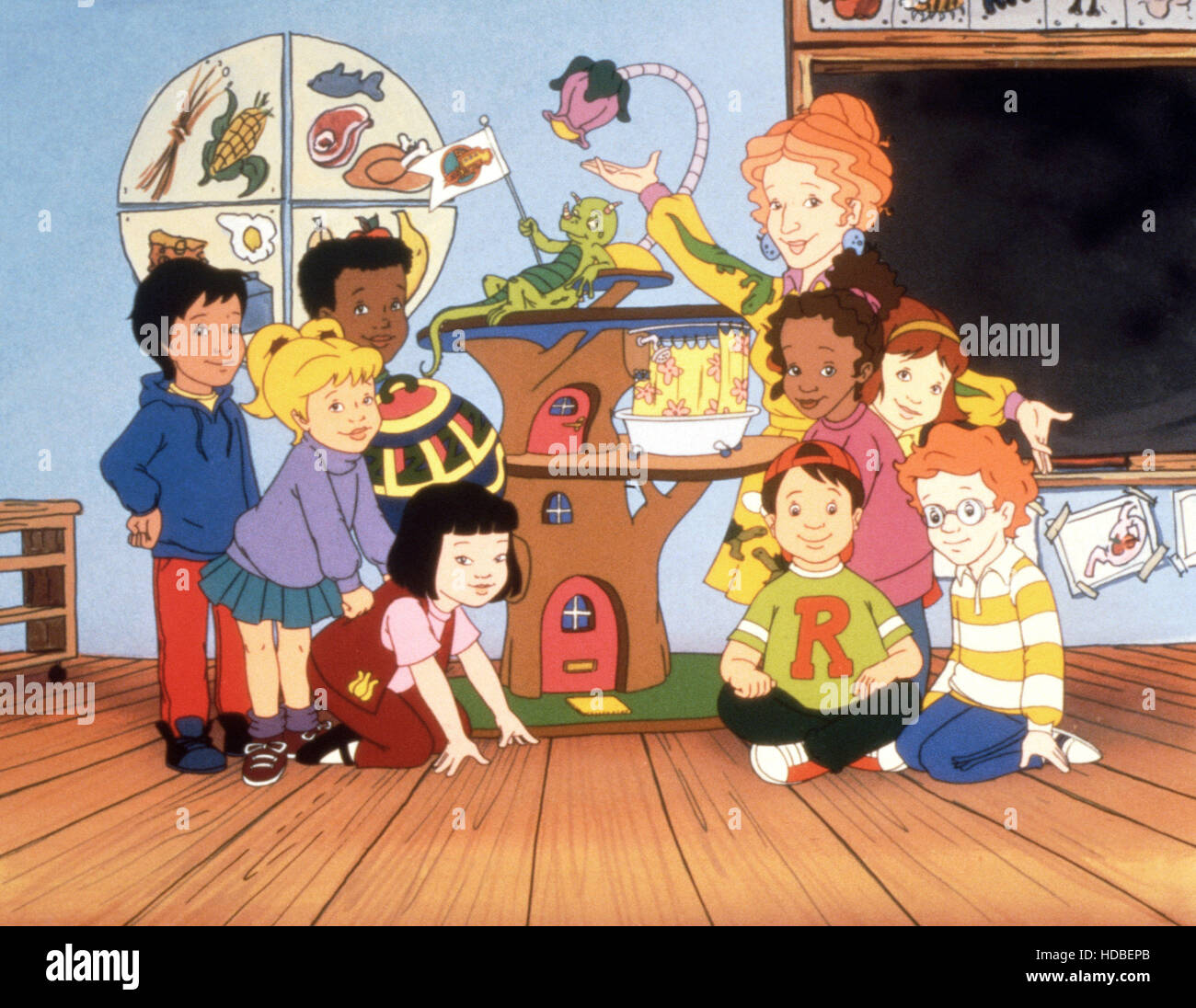 THE MAGIC SCHOOL BUS, (obere Reihe): Liz, Frau Valerie Frizzle, (Mitte ...