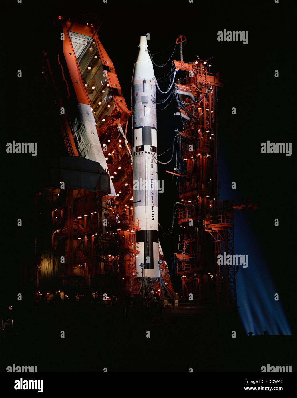 Die Raumsonde der NASA Gemini-Titan 3 sitzt auf der Startrampe in der ...