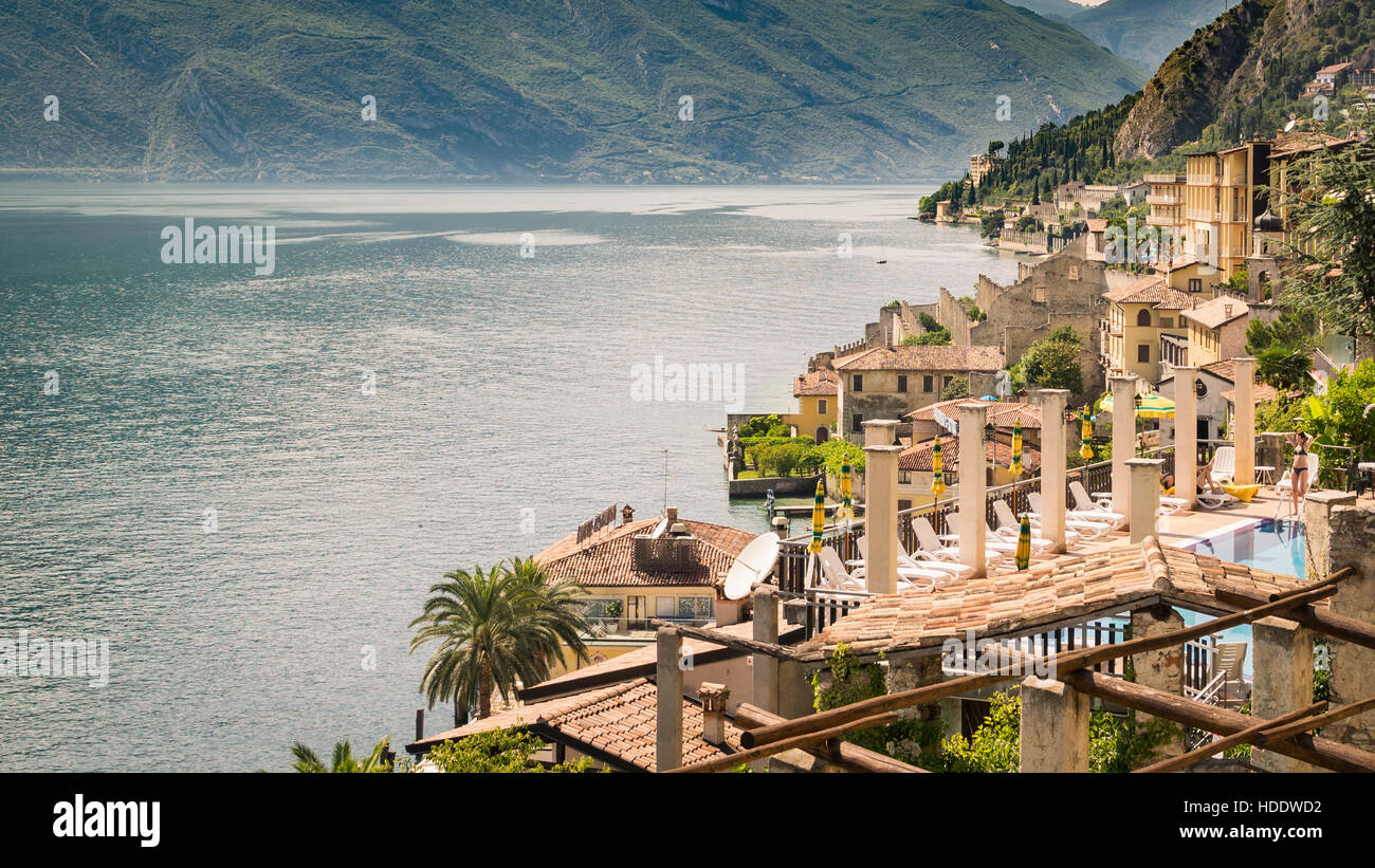 Alten Limonaia in Limone Sul Garda, Gardasee, Italien Stockfotografie ...