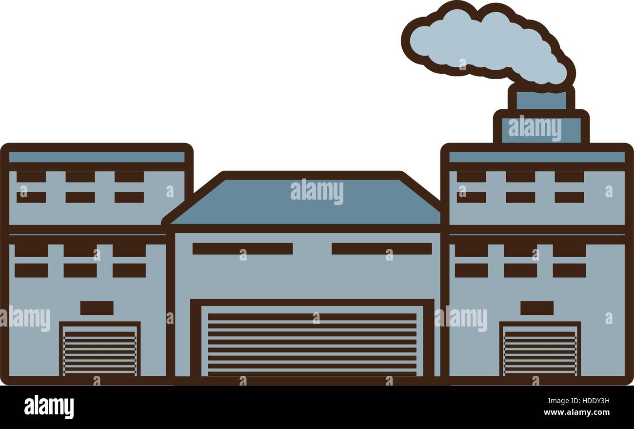 Cartoon Bau Industrie Fabrik Schornstein vorne Stock-Vektorgrafik - Alamy