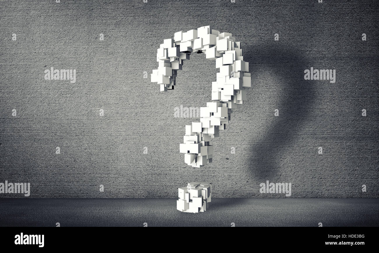 Großes Fragezeichen, 3D rendering Stockfotografie - Alamy