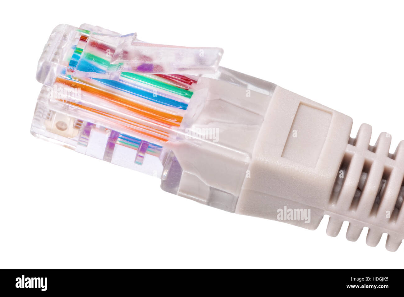 Netzwerk-Anschluss-Stecker RJ-45. Makro. Isoliert Stockfotografie - Alamy