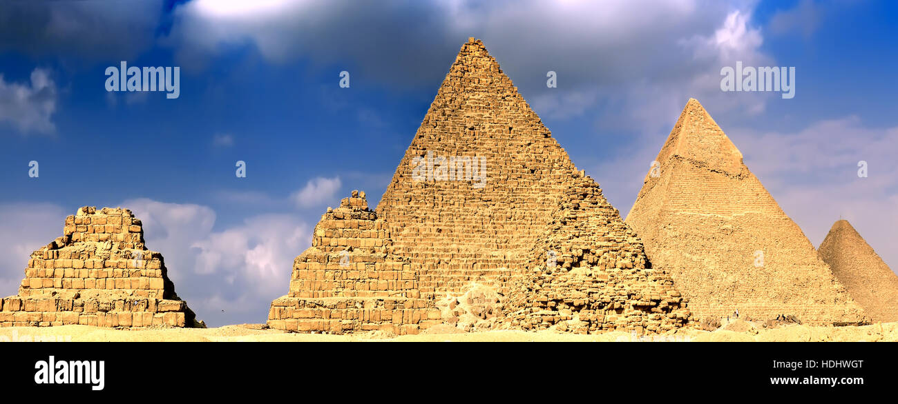 Großen Pyramiden in Gizeh, die Pyramide des Pharao Khufu, Chephren und ...