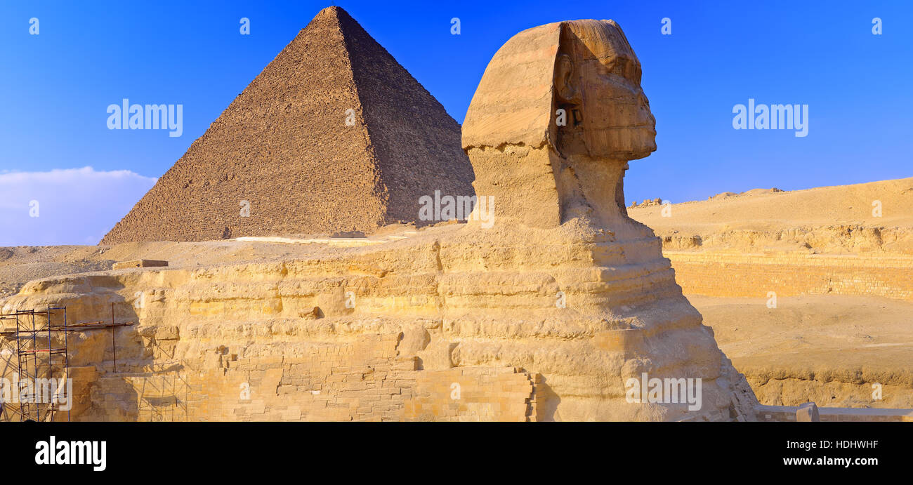 Große Pyramide von Pharao Khufu, befindet sich in Gizeh und der Sphinx ...