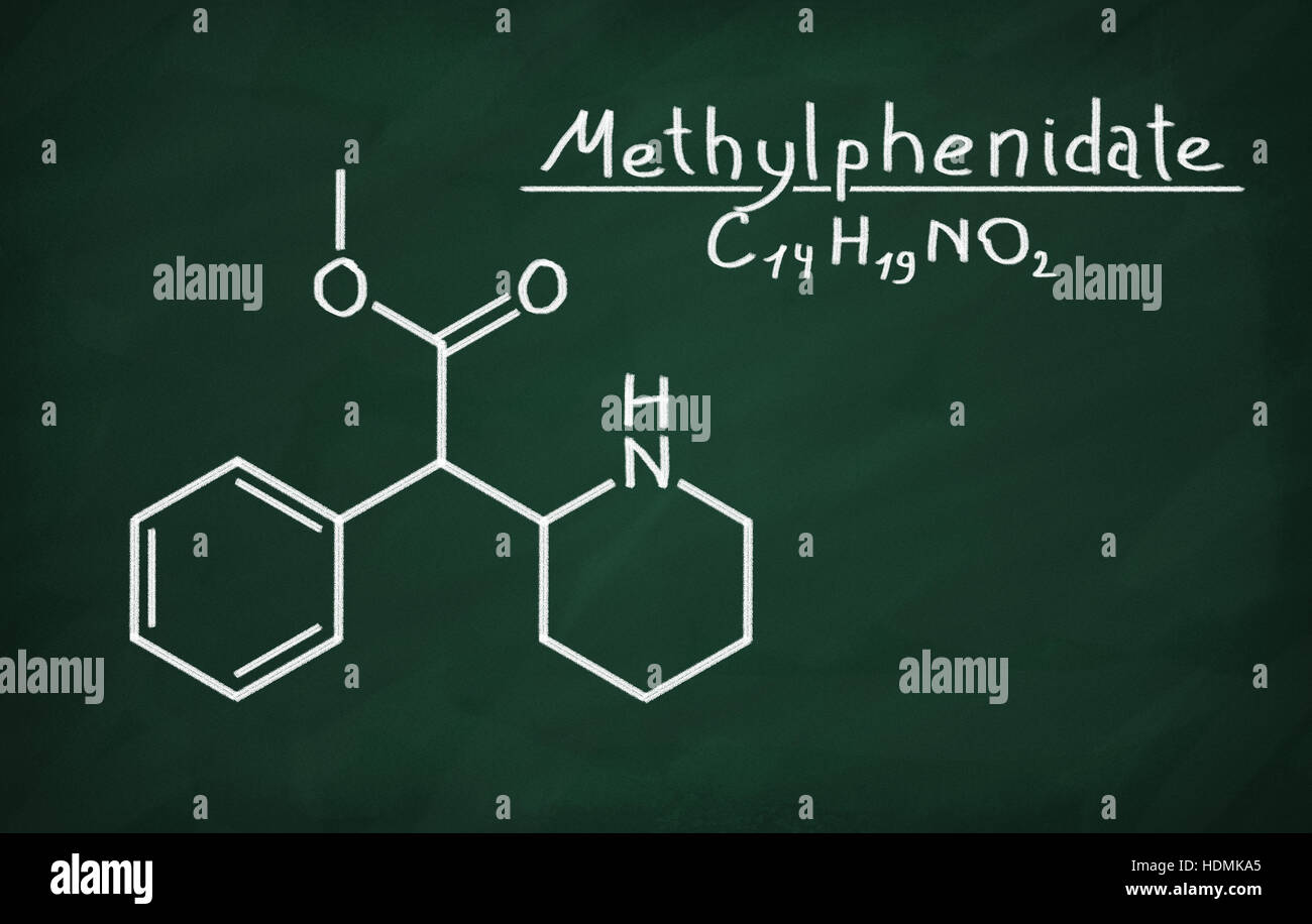 Strukturmodell von Methylphenidat auf die Tafel Stockfotografie - Alamy