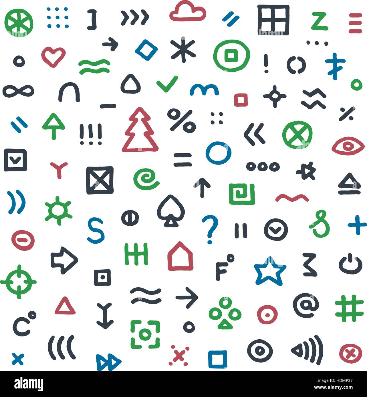 Moderne handgezeichnete Vektor-Illustration mit und verschiedene ...