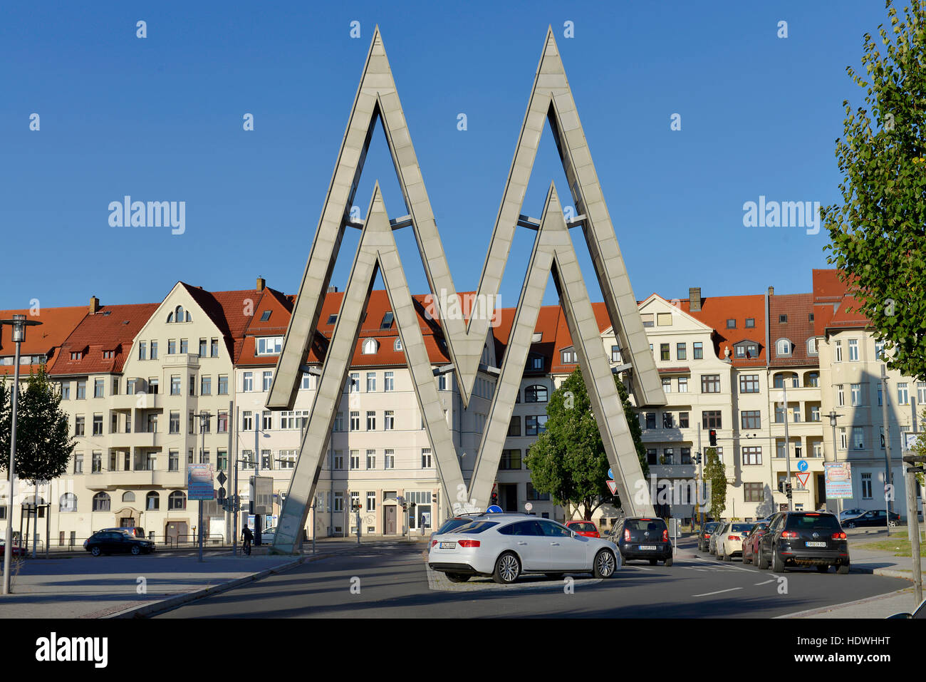 Messesymbol, Alte Messe, Prager Straße, Leipzig, Sachsen, Deutschland ...