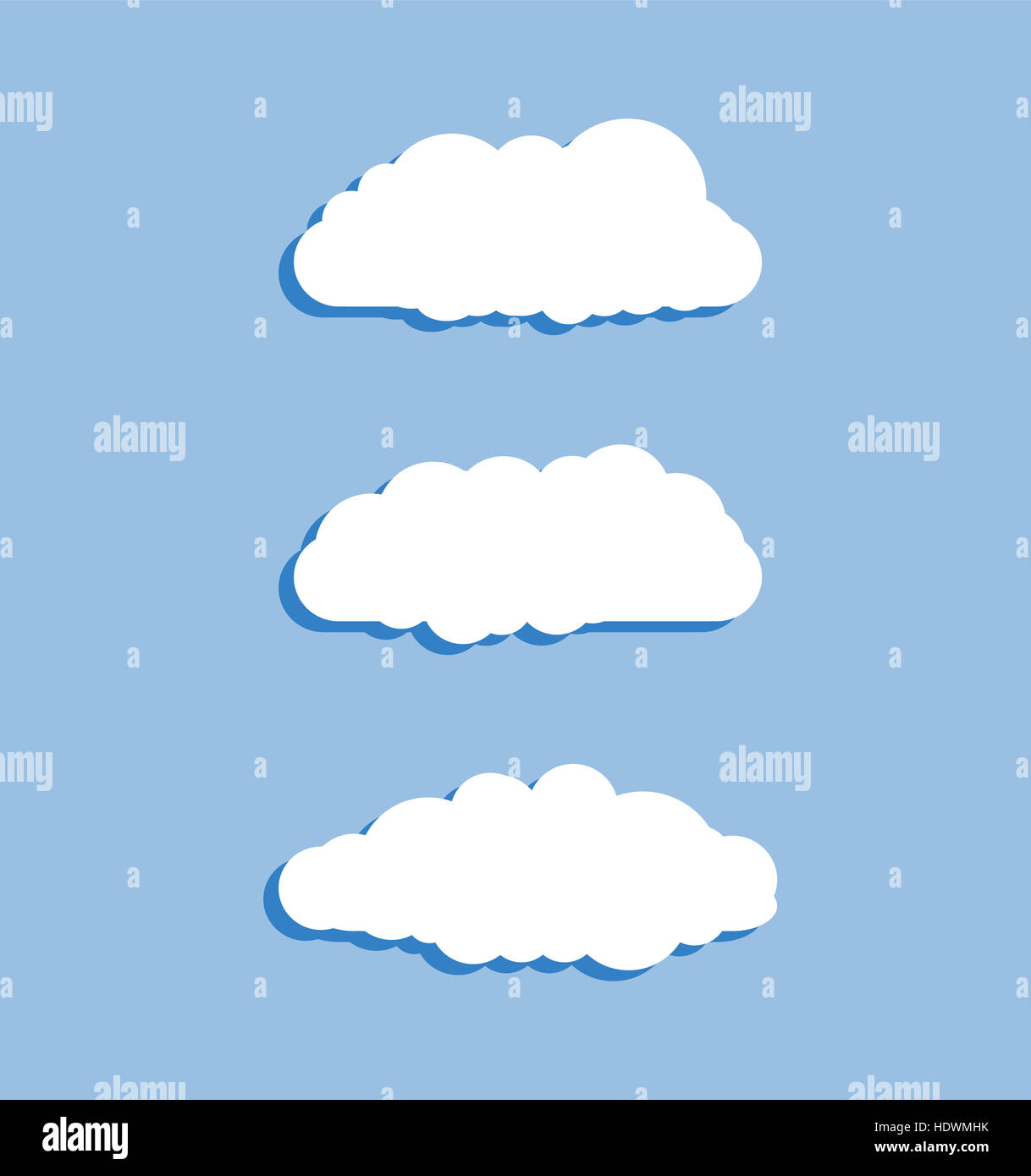 Satz von weißen Himmel, Wolken. Wolkensymbol, Wolke Form. Satz von ...