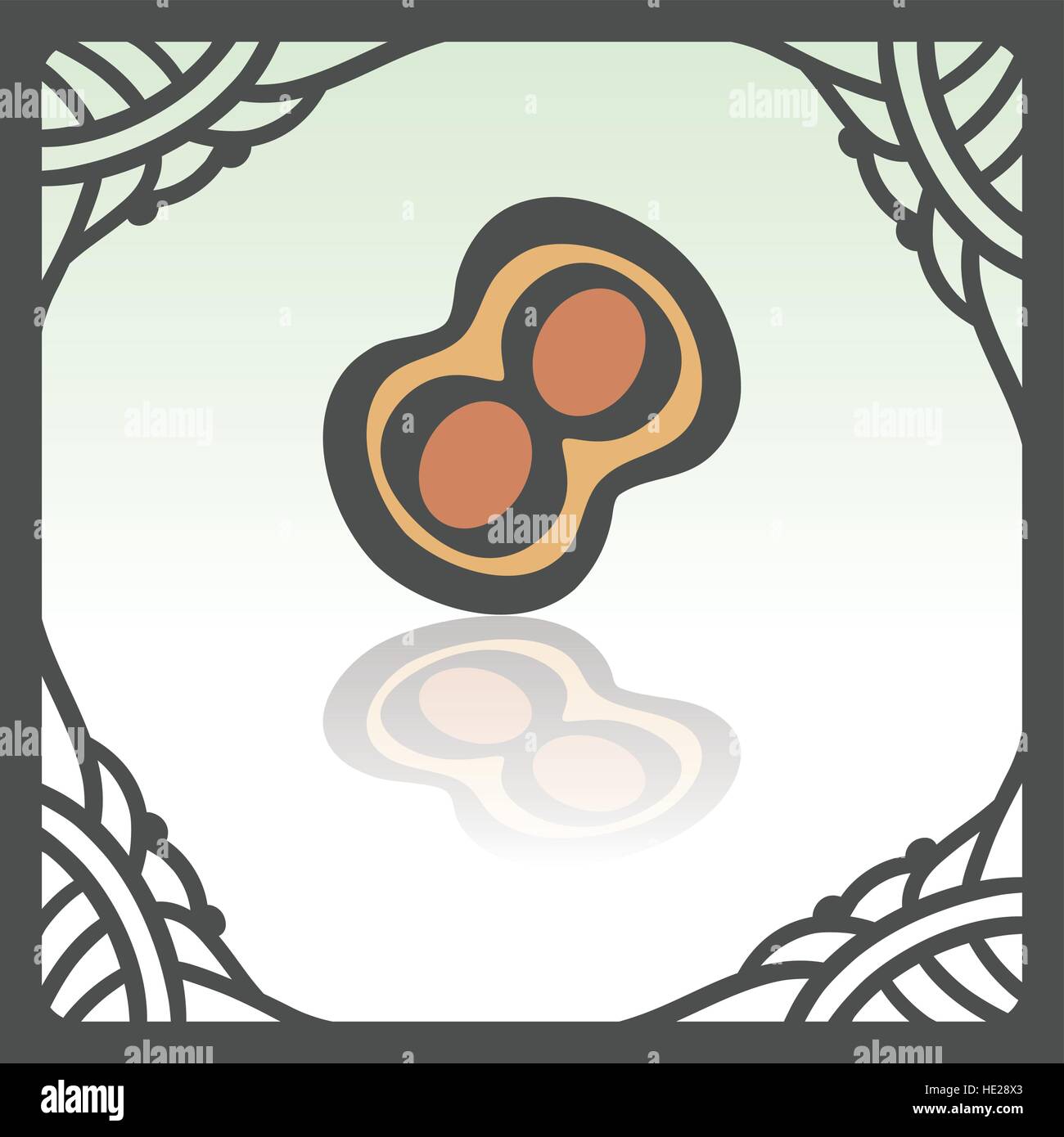 Vektor-Übersicht-Erdnuss Essen-Symbol in der hand gezogen Rahmen ...