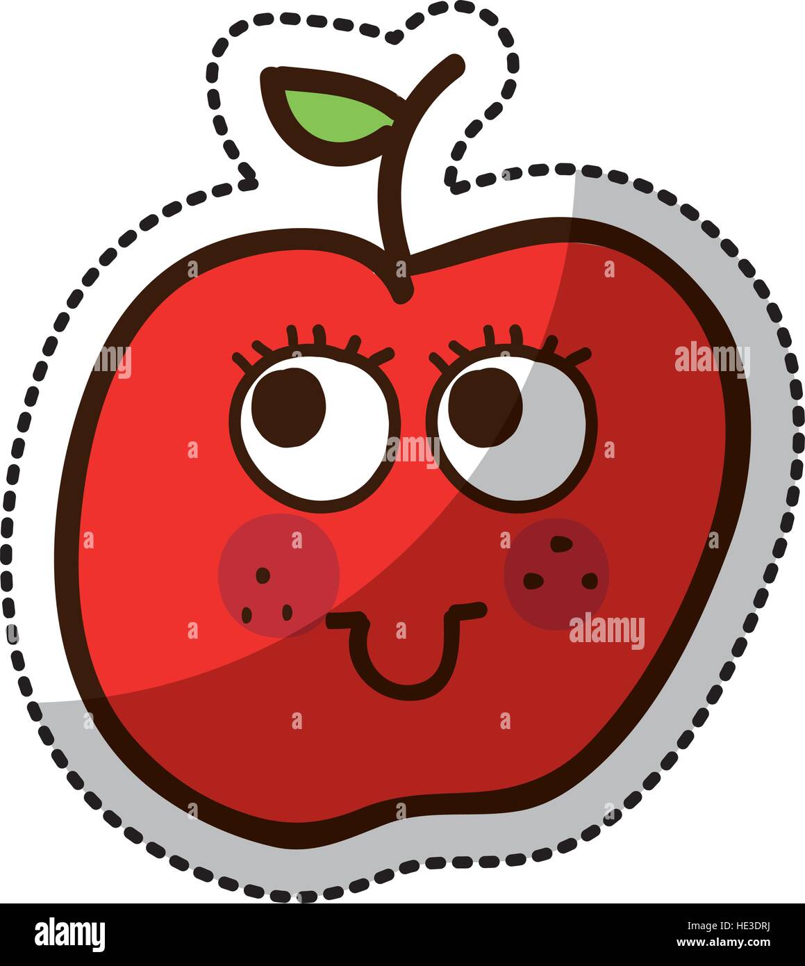 Apfelfrucht Charakter Comic-Ikone-Vektor-Illustration-design Stock ...