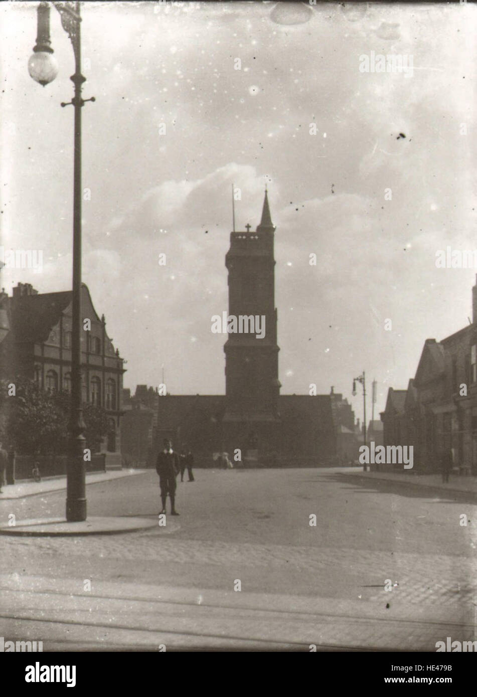 Ein historisches Bild des Church Square in West Hartlepool, das den ...
