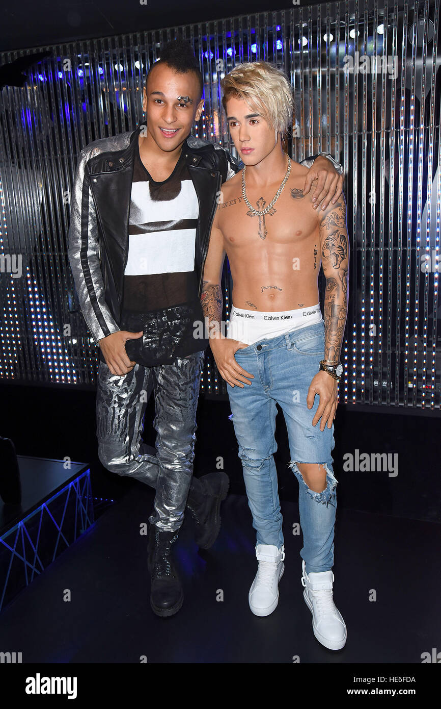Enthüllung des neuen Justin Bieber-Wachsfigur bei Madame Tussauds in ...
