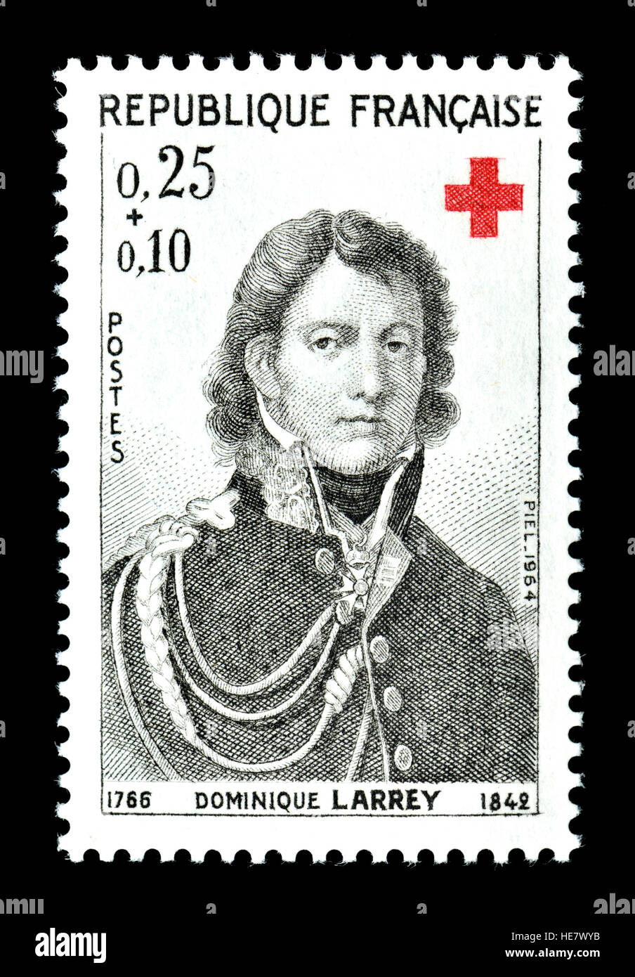 Französische Briefmarke (1964): Dominique Jean Larrey (1766 – 1842 ...