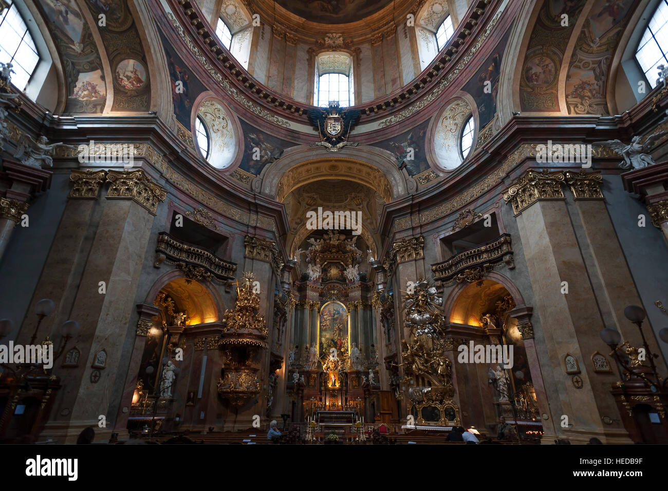 Chor, Peterskirche, St. Peter's Kirche, 1733, Wien, Österreich ...