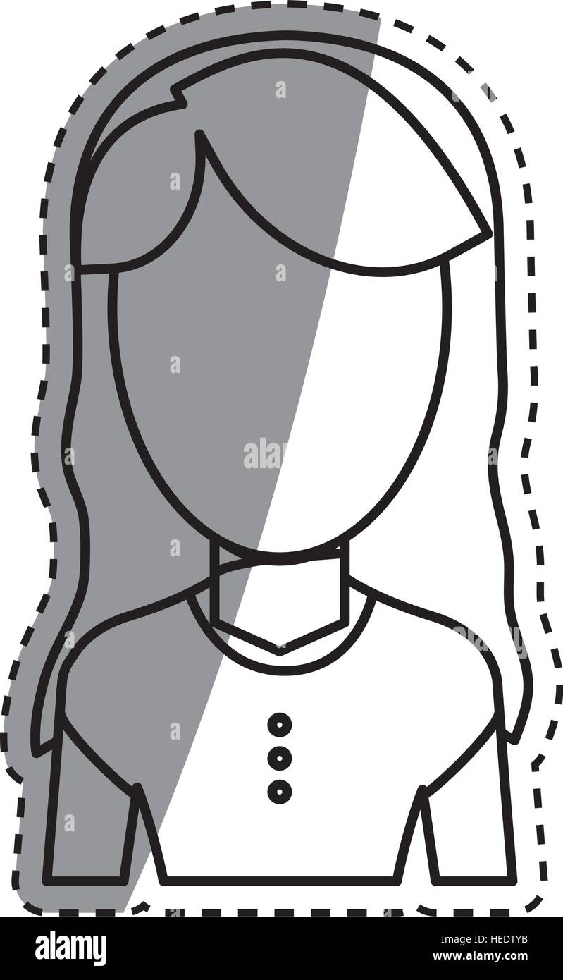 Junge Frau Profil Symbol Vektor Illustration Grafik Stock-Vektorgrafik ...