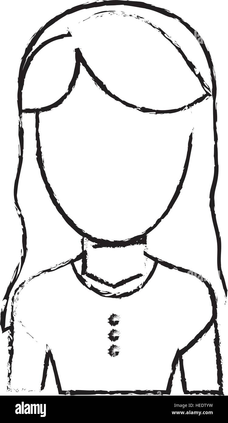 Junge Frau Profil Symbol Vektor Illustration Grafik Stock-Vektorgrafik ...