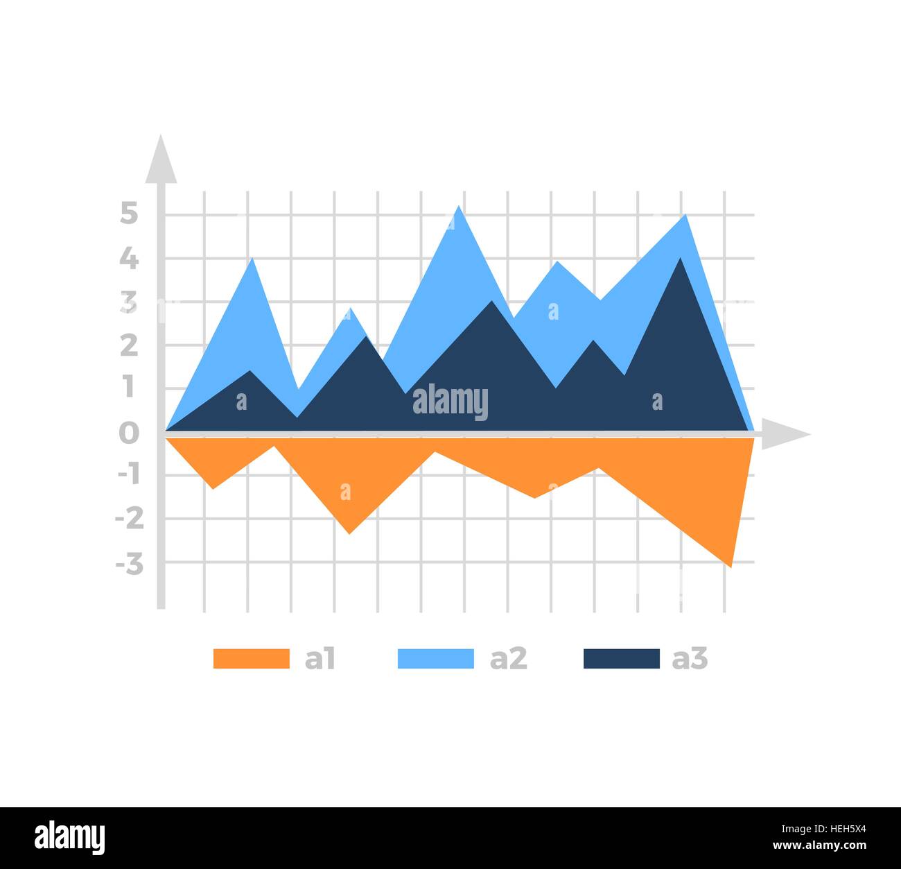 Ebene Diagramm mit farbigen Pfeilen. Ebene Diagramm mit farbigen ...