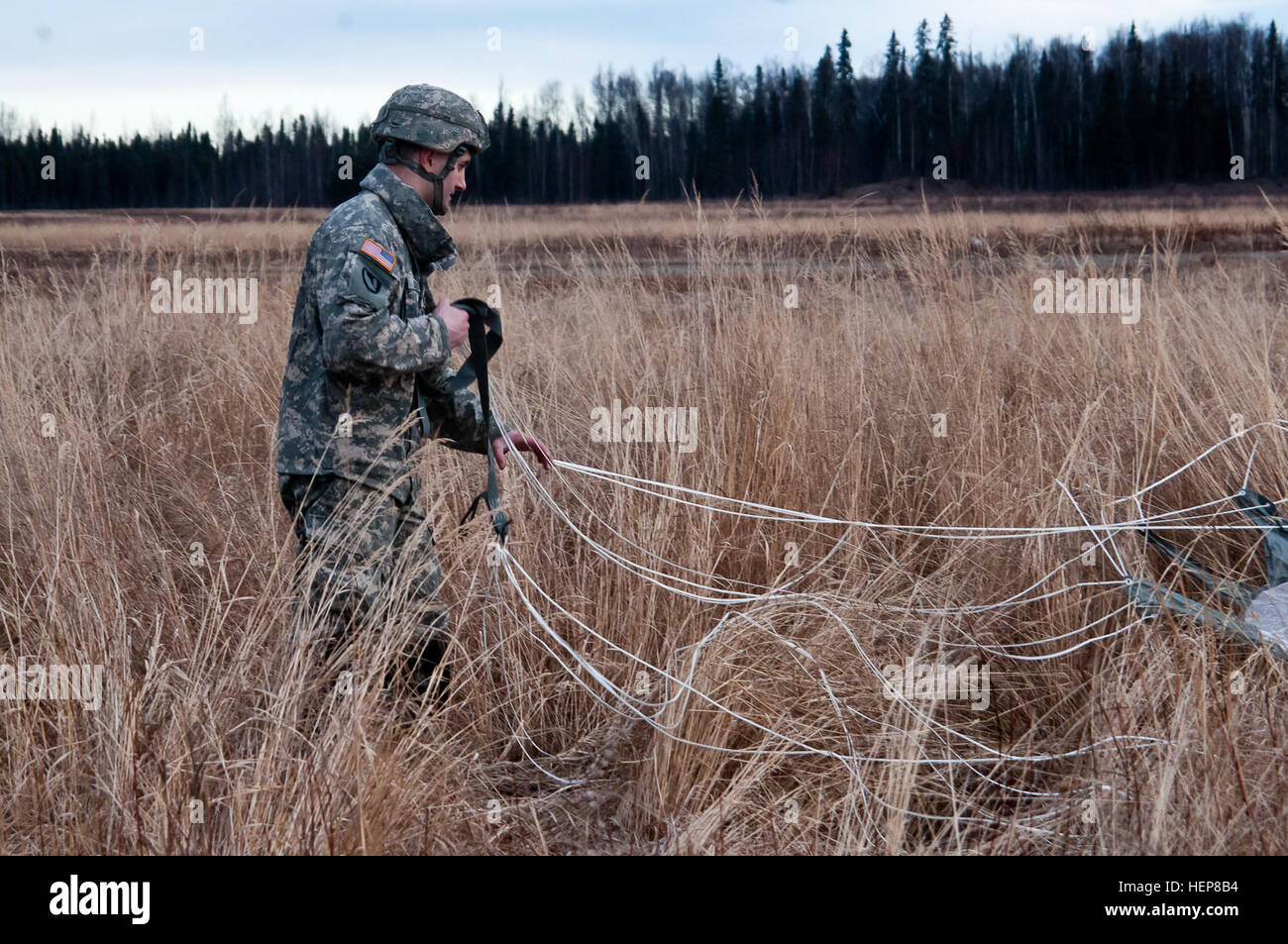 Captain Joseph Collier mit US Army Alaska Stabskompanie, 4th Infantry ...