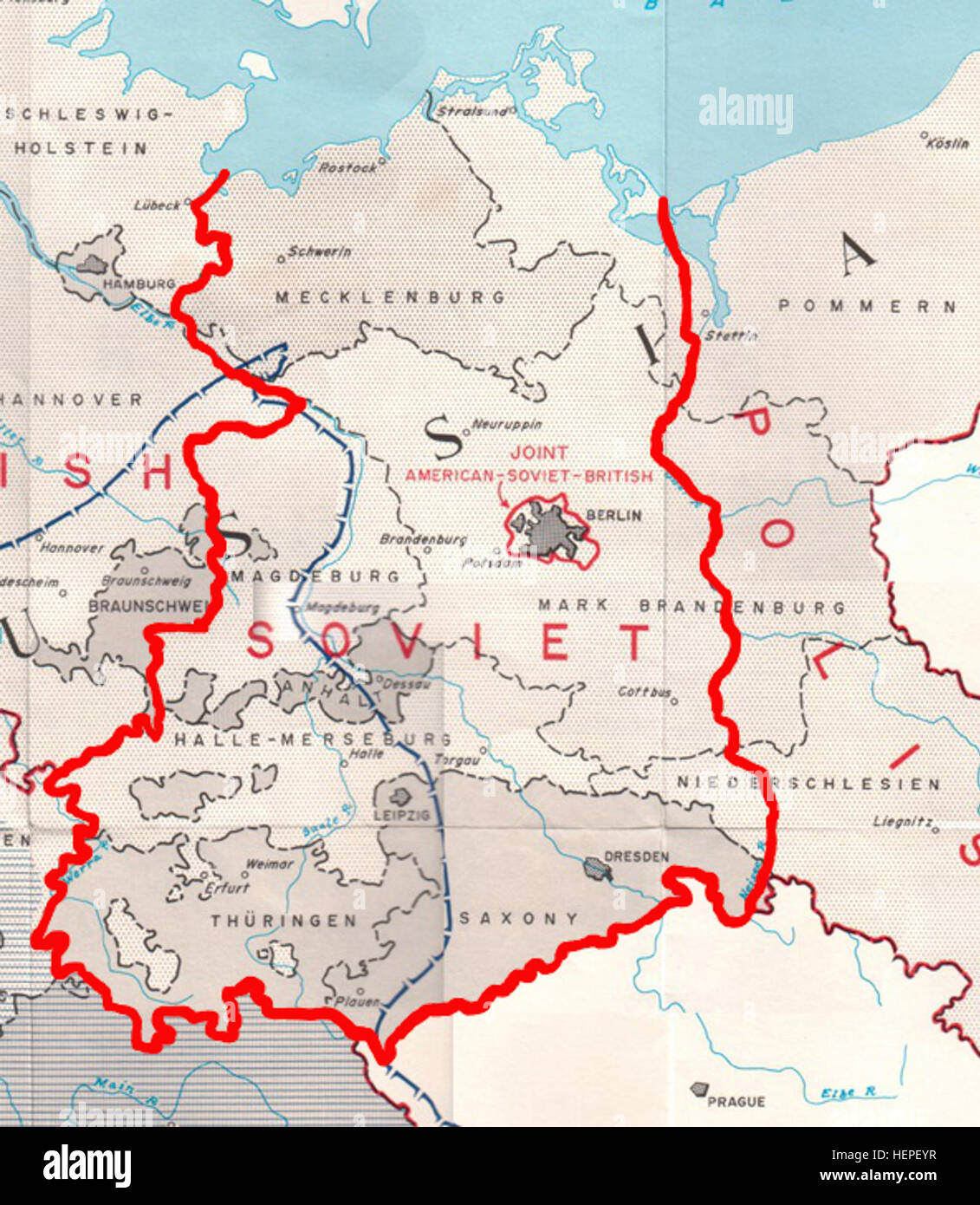 Deutsches Reich DDR Karte Stockfotografie - Alamy