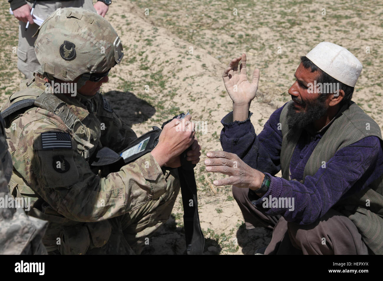 US Army Spc. Mark Otte vom Atlantik, Iowa, ein Kavallerie-Scout mit ...